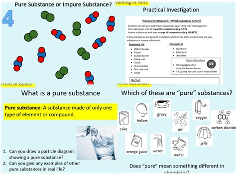 Pure Substances Including Practical Investigation Teaching Resources