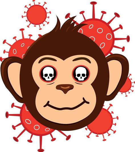 Vector Illustration Of Monkey With Virus Cells