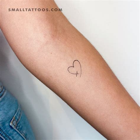 Heart Line Tattoo Fine Line Heart Tattoo Located On The Wrist