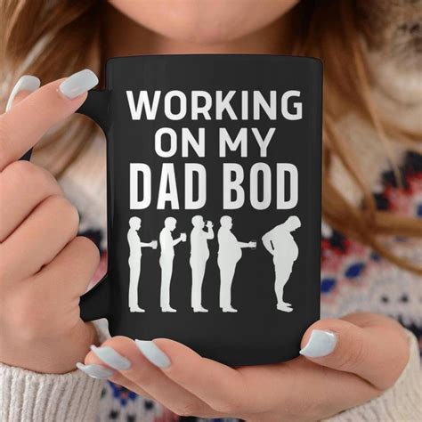Working On My Dad Bod Funny Beer Belly Fathers Day Coffee Mug Mazezy
