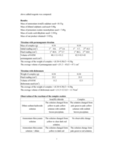 Solution The Preparation Analysis And Reactions Of An Ethanedioate