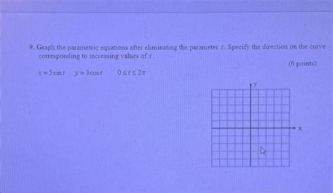 solved 9 graph the parametric equations after eliminating