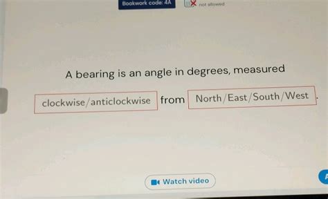 Bookwork Code A Not Allowed A Bearing Is An StudyX
