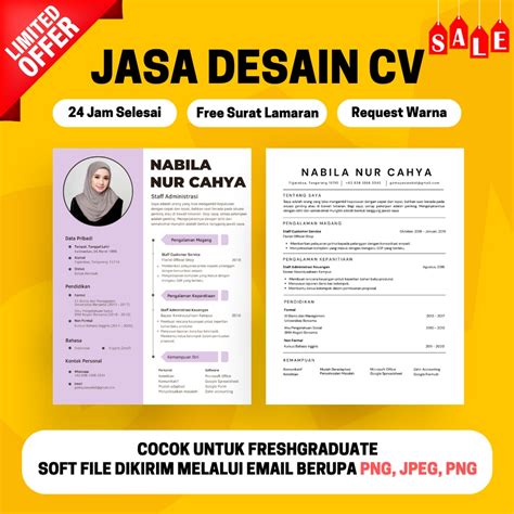 Jual Desain Cv Dan Surat Lamaran Kerja Lengkap Design Cv Ats Daftar Riwayat Hidup Resume