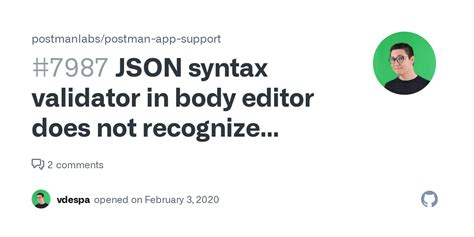 Json Syntax Validator In Body Editor Does Not Recognize Invalid Data Type · Issue 7987