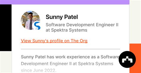 sunny patel software development engineer ii at spektra systems the org