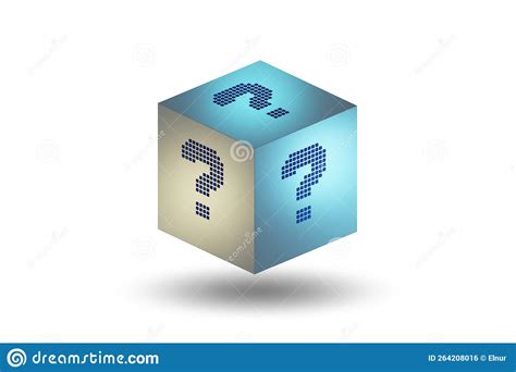 Cube With Question Marks On Its Sides Stock Illustration Illustration Of Leadership Idea