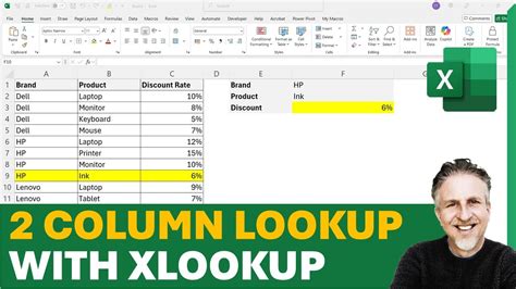 2 Column Lookup Multiple Criteria Across Multiple Columns Using Xlookup Youtube