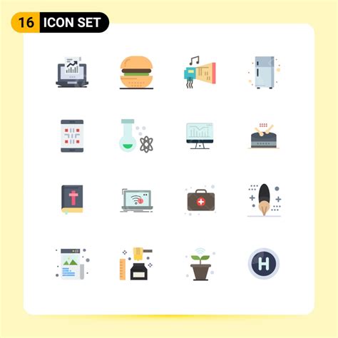 냉장고의 16가지 보편적인 상징의 평면 컬러 팩 하드웨어 조용히 축제 Png 일러스트 및 벡터 에 대한 무료 다운로드 Pngtree