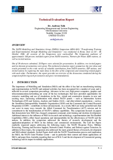 Pdf Technical Evaluation Report