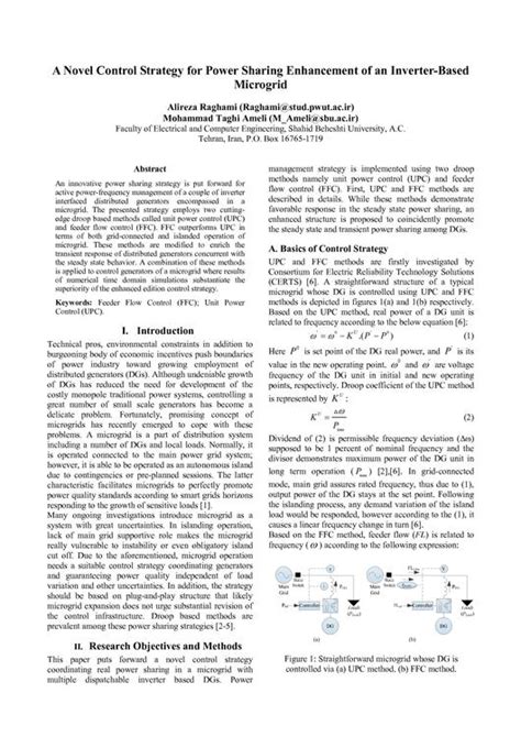 File Control Strategy For Power Sharing Enhancement Of An Inverter Based Microgrid Paper Pdf