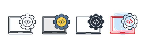Coding Icon Logo Vector Illustration Web Development And Website Configuration Symbol Template