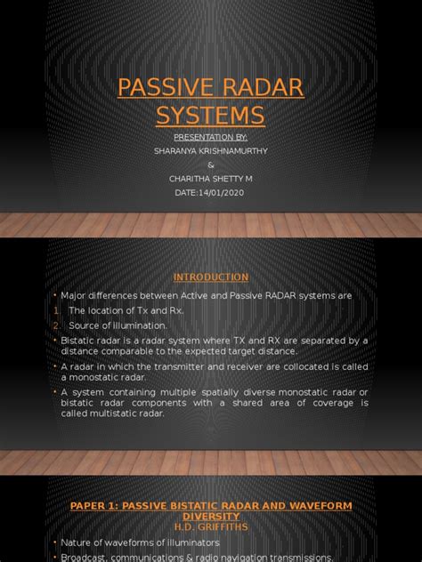 Passive Radar System Pdf Radar Broadcasting