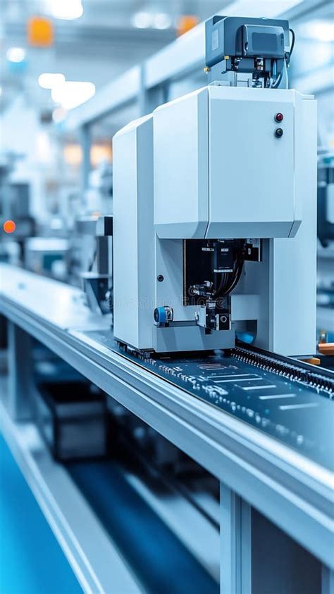 Modern Industrial Automation With Robotics Assembling Circuit Boards Stock Illustration