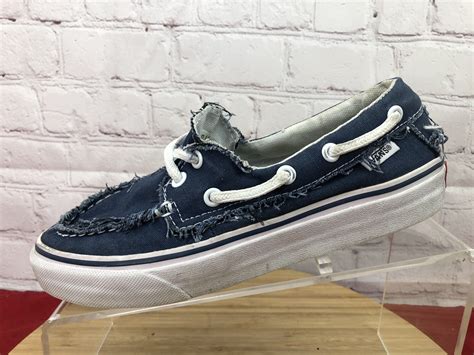 Vans Chukka Del Barco Frayed Denim Boat Shoes Mens Si Gem