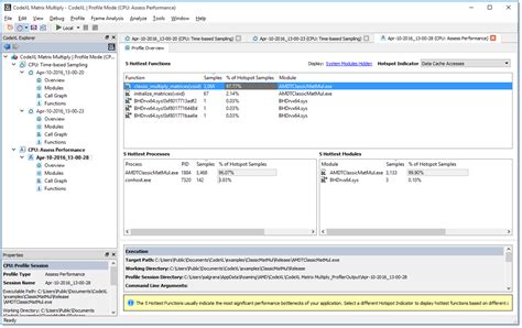 CPU Profile Session Explorer CodeXL Documentation