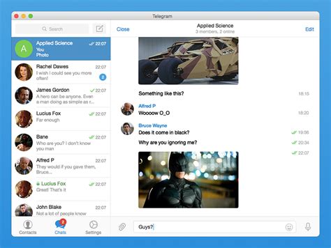telegram mac os x application by sasha romanov on dribbble