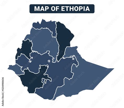 Map Of Ethopia Political Map Regions Vector Illustration 素材庫向量圖 Adobe Stock