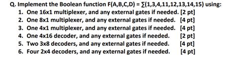 Solved Q Implement The Boolean Function Fabcd