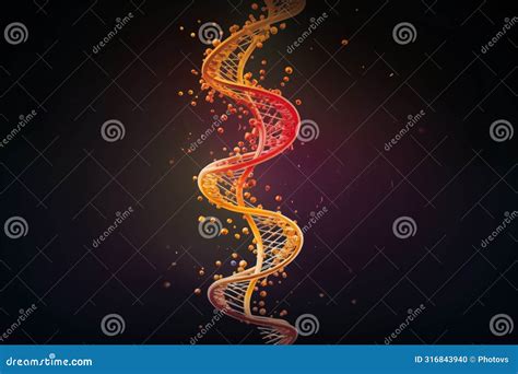 Dna Helix Structure Digital 3d Rendering Illustration In Molecule Composed Stock Illustration