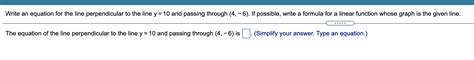 Solved Write An Equation For The Line Perpendicular To The Chegg