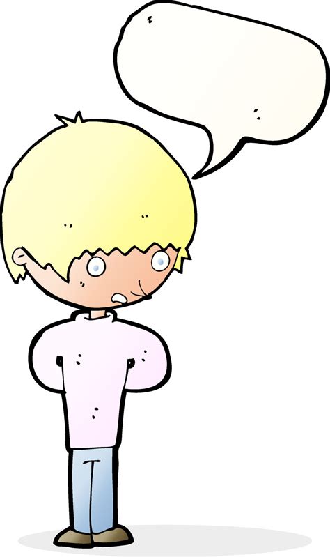 Niño Nervioso De Dibujos Animados Con Burbujas De Discurso 12350253