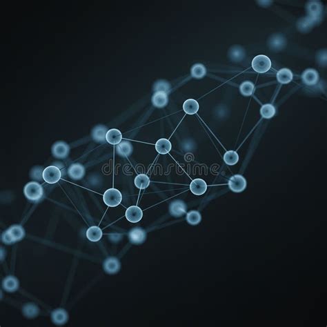 Abstract Digital Network Structure With Interconnected Nodes And Lines Resembling A Stock