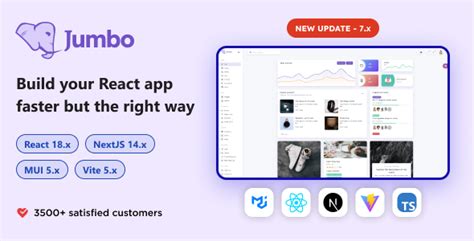 Jumbo React Admin Template React MUI NextJS TS By G Axon