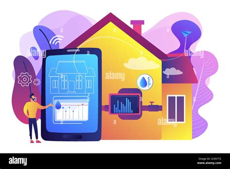 Water Contamination Detection System Concept Vector Illustration Stock