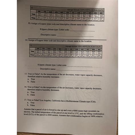 Solved Table[[2 Average Annual 12°c 10°f 13 4cm 5 2