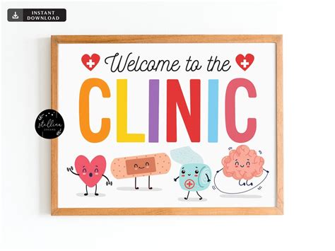 Welcome To The Clinic Sign School Health Office Poster Pediatric