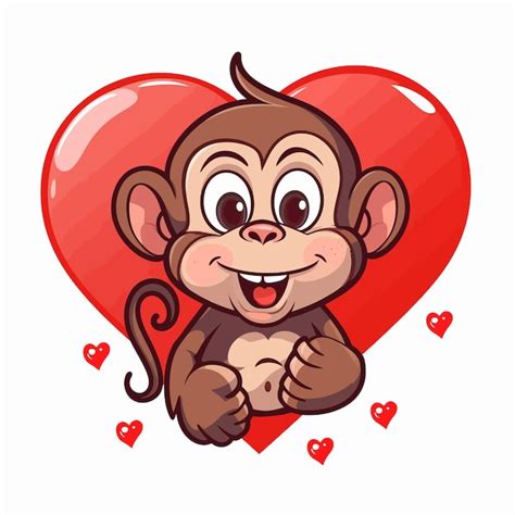 Premium Vector Monkey In Love