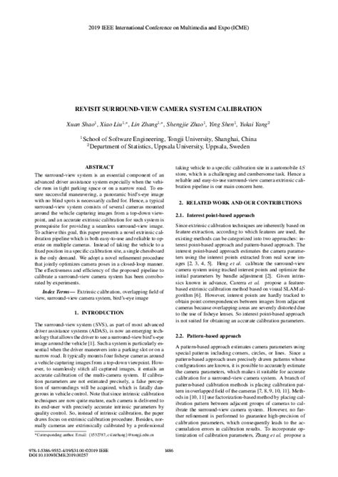 Pdf Revisit Surround View Camera System Calibration