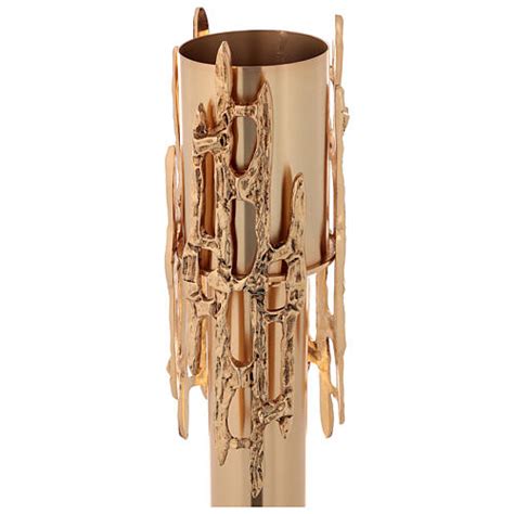 Base Cierge Laiton Moulé 70 Cm Avec Socle Marbre Vente En Ligne Sur Holyart