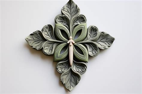 Premium Photo Top View Wooden Cross And Leaves Arrangement