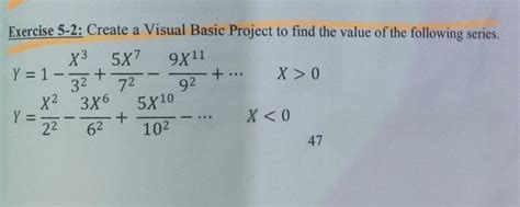 Solved Exercise 5 2 Create A Visual Basic Project To Find