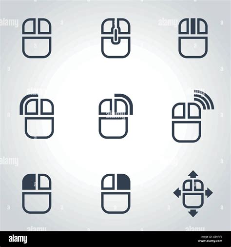 Vector Black Computer Mouse Icon Set Stock Vector Image And Art Alamy