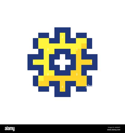 Settings Gear Pixelated RGB Color Ui Icon Stock Vector Image Art Alamy