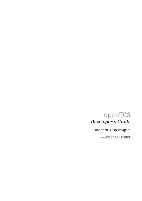 Opentcs Developers Guide Opentcs Developers Opentcs Developers Guide Opentcs Developers