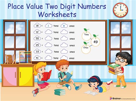25 Place Value Two Digit Numbers Worksheets Free Printable Brainor