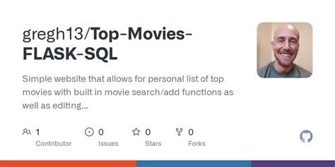 Github Gregh13top Movies Flask Sql Simple Website That Allows For