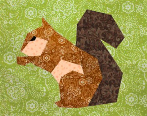 Squirrel Quilt Block Paper Pieced Quilt Pattern PDF Pattern Instant Download Paper Pieced