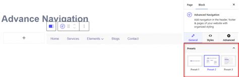 Advanced Navigation Block Radius Blocks Documentation