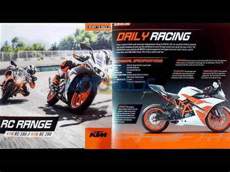 2017 Ktm Rc390 And Rc200 Brochure Leaked Ahead Of Launch Drivespark News