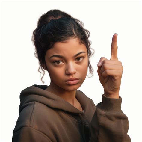 Girl Hold Fist With Seriously Emotions Premium Ai Generated Image