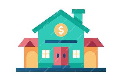 Денежный дом клипарт мультфильмный стиль векторная иллюстрация ...