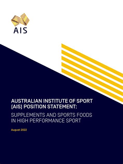 Position Statement Supplements And Sports Foods Pdf Dietary