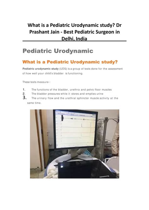 Ppt What Is A Pediatric Urodynamic Dr Prashant Jain Best Pediatric Surgeon In Delhi