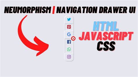 How To Make A Navigation Drawer Using Html Css And Javascript Neumorphism Navigation Drawer Ui