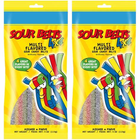 Snacktery Rainbow Sour Belts Tiras ácidas De Arcoíris